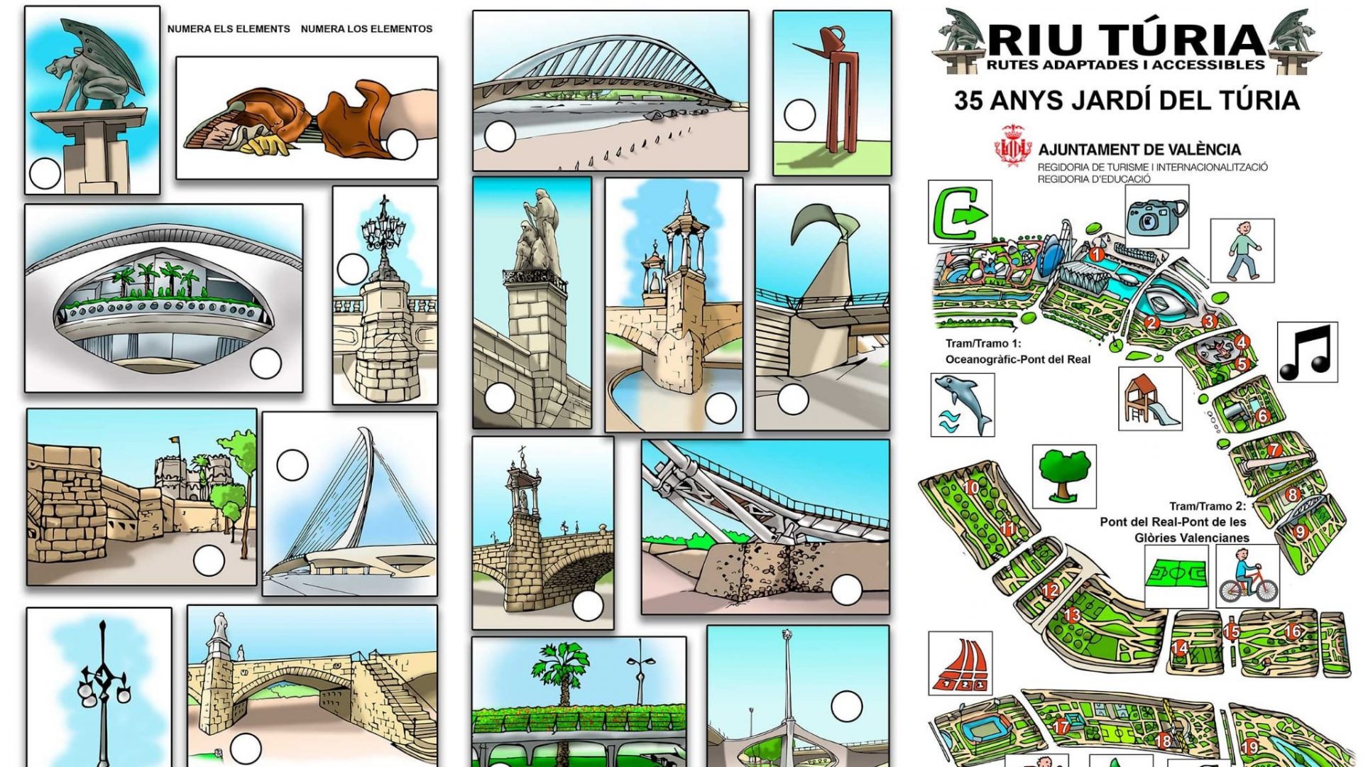 La ruta definitiva para descubrir los 35 puntos clave del Jardín del Turia