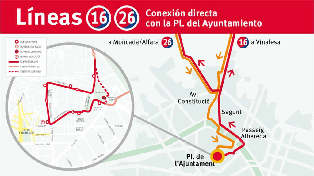 7 líneas de la EMT cambian sus rutas para volver al centro